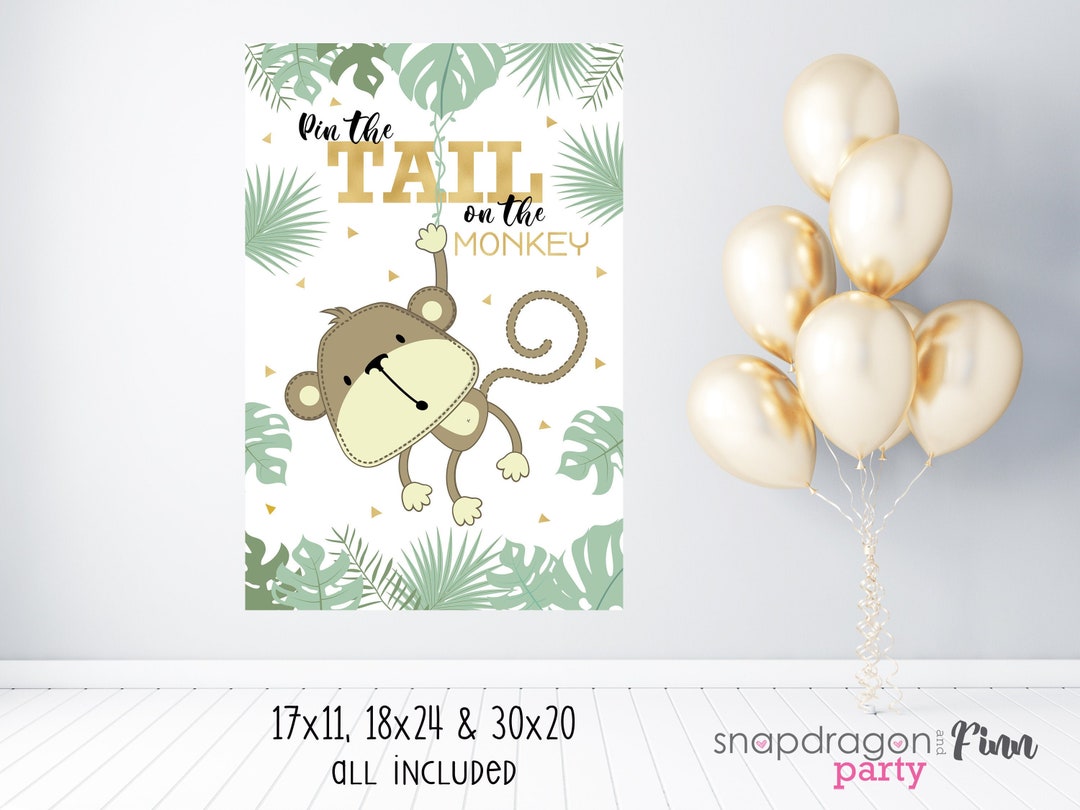 Pin the Tail on the Monkey Printable Party Game - Instant Download ...