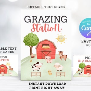 Editable Farm Animal Food Labels & Signs - Farm Party Tent Cards - Farm ...