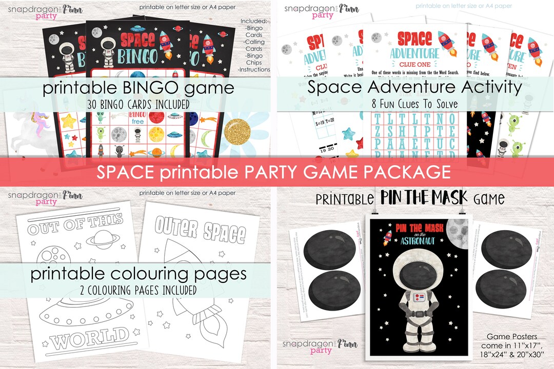 Space Party Game Package - 4 Activities for Your Space Party ...