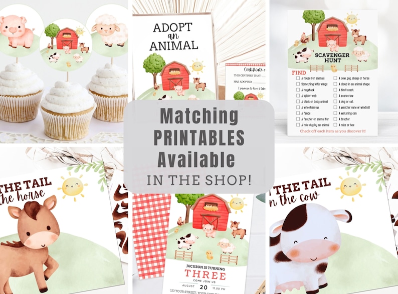 Editable Farm Animal Food Labels & Signs Farm Party Tent - Etsy Canada