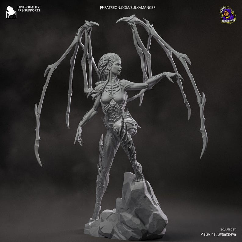 Sarah Kerrigan - Starcraft - Fan Art, 1:8 Scale Unpainted Resin Model ...