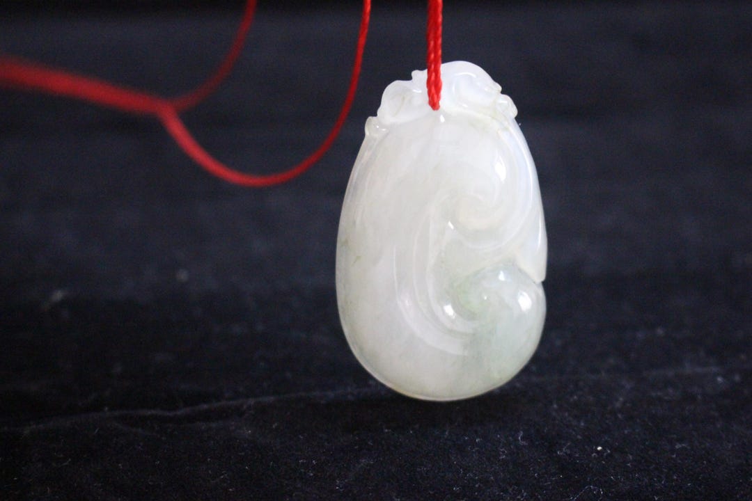 Genuine Natural Grade A Burmese RUYI Green Jadeite Jade Pendant ...