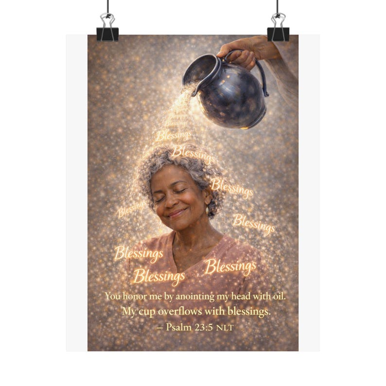Blessings Psalm 23:5 Matte Vertical Poster | Anointing, Overflowing Cup ...