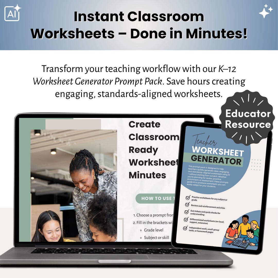 AI Worksheet Generator Prompt | K–12 Teacher Resource | Editable ...
