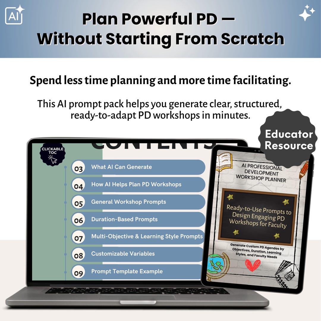 AI Prompt Pack for Professional Development | PD Workshop Planning ...