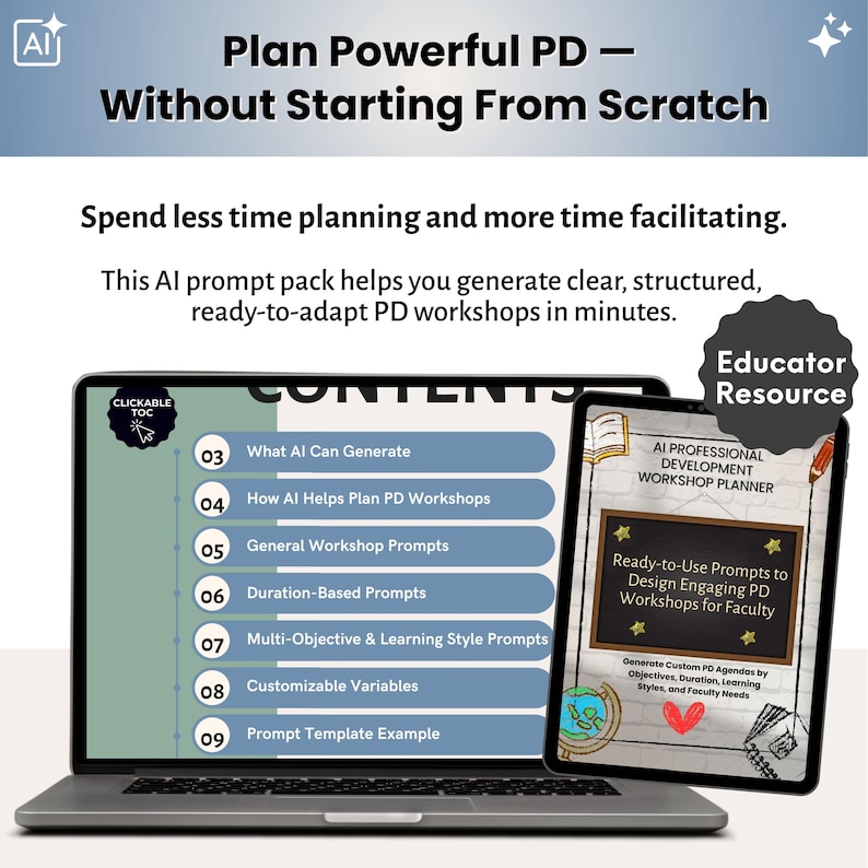 AI Prompt Pack for Professional Development | PD Workshop Planning ...