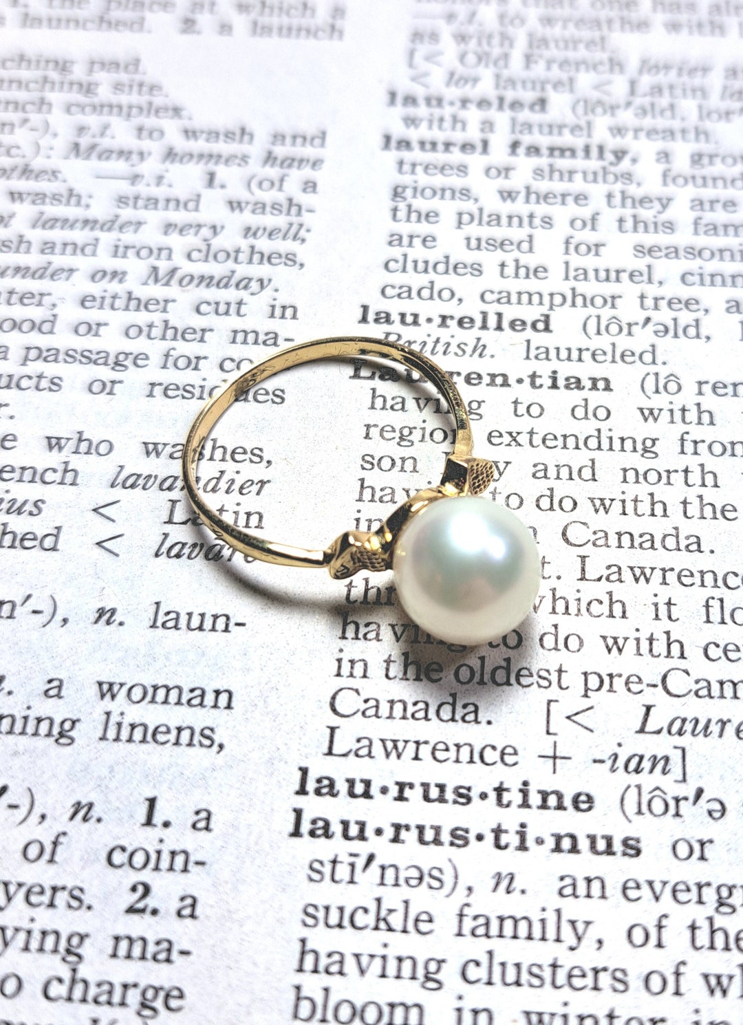 Vintage Real Pearl Ring, 14 Karat Gold Ring With Genuine South Sea ...