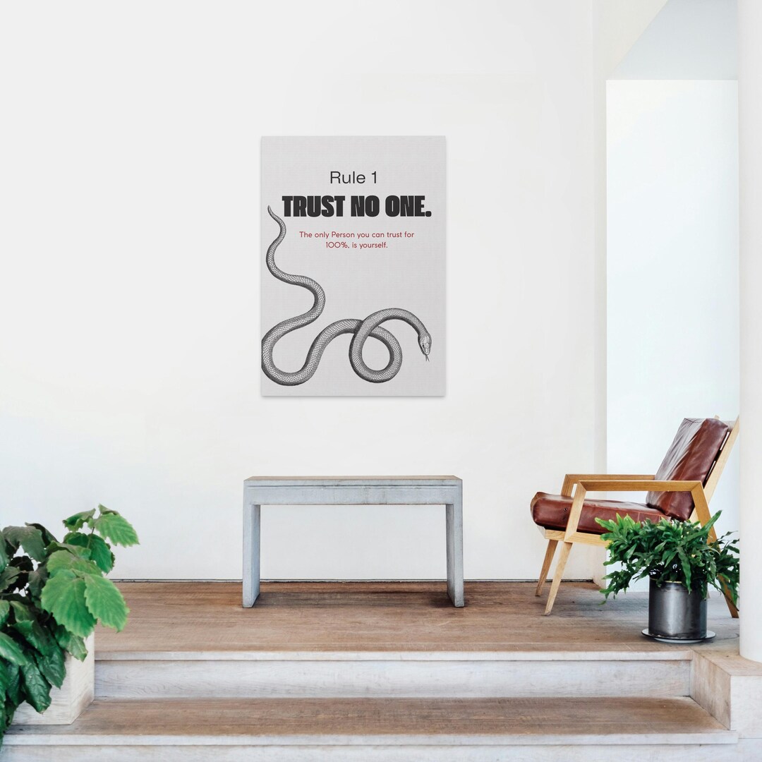 Rule 1 Trust No One Poster, Minimalist Motivational Print (digital ...