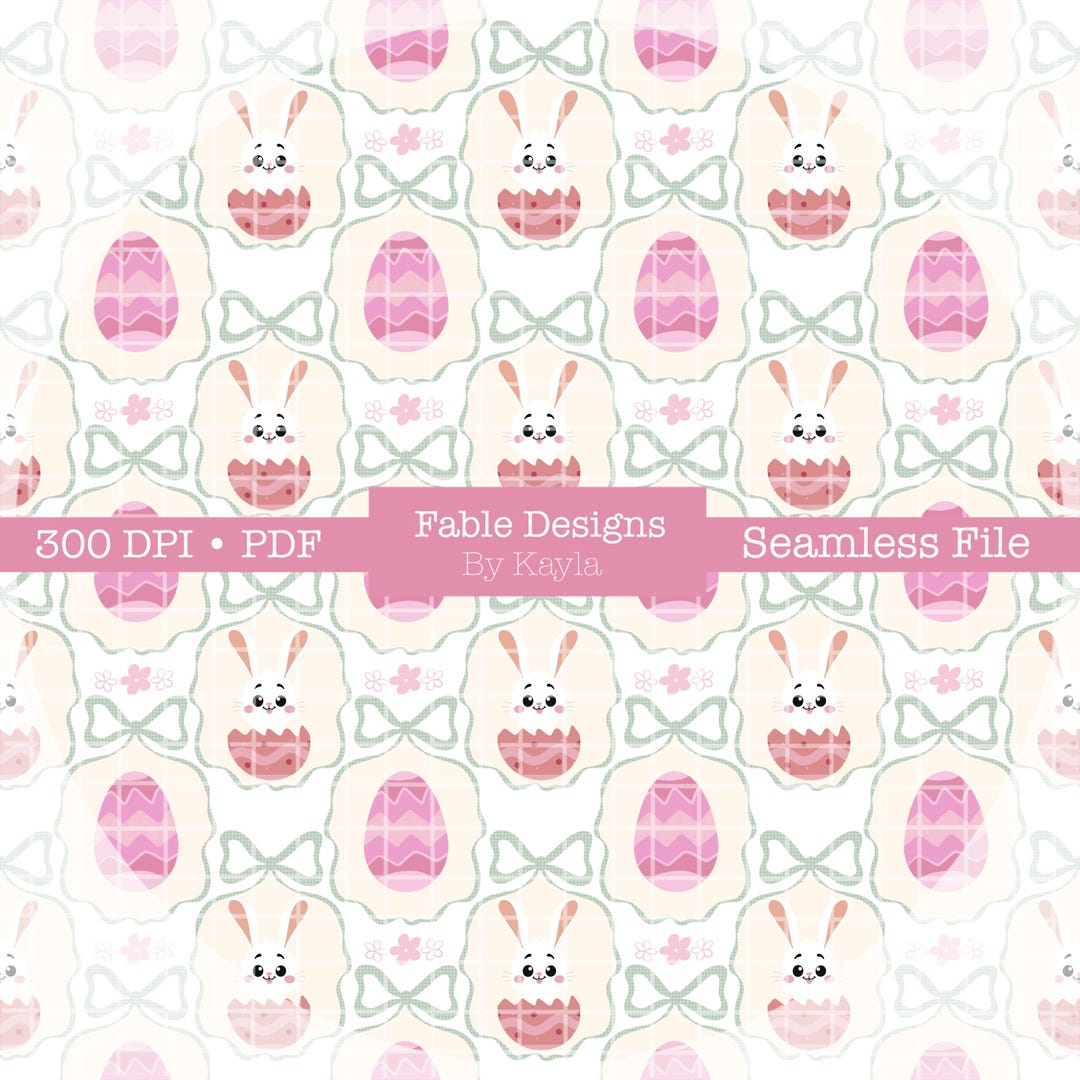 Easter Bunny Seamless Pattern – Pastel Spring Digital Paper (300 DPI ...