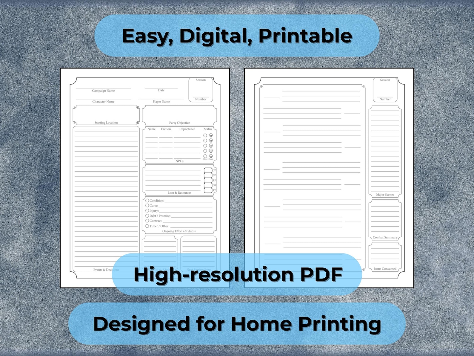 Dnd Session Notes | Printable Campaign Tracker & Adventure Log | 5e ...