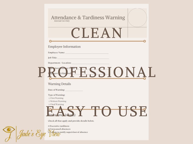 Attendance & Tardiness Warning Template | Employee Attendance ...