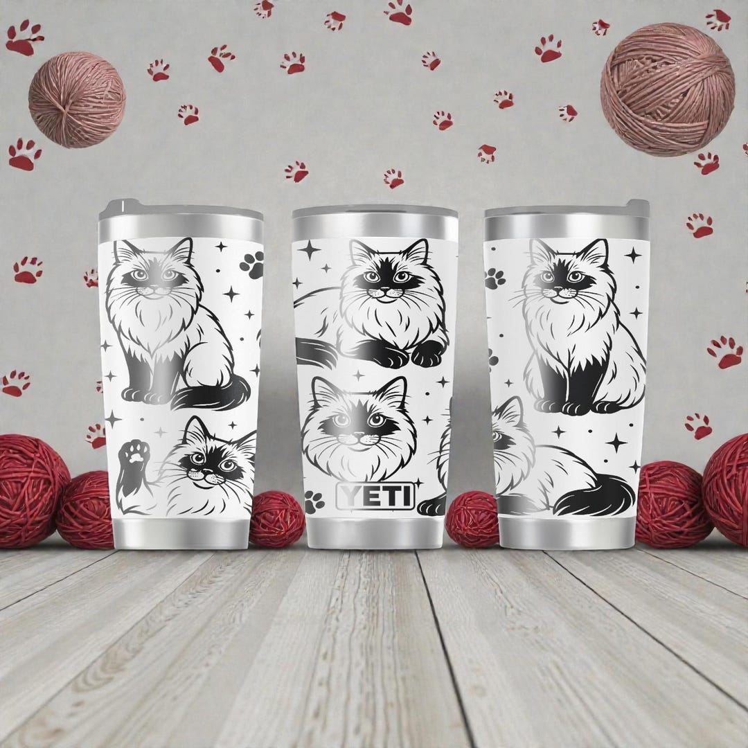 Engraved Ragdoll Cat YETI Rambler Insulated Stainless Steel Vacuum ...