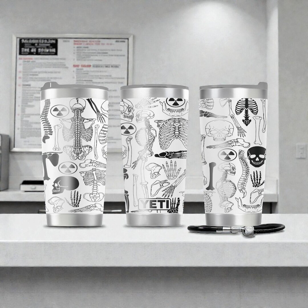 Engraved Radiology Skeleton YETI Rambler Insulated Stainless Steel ...