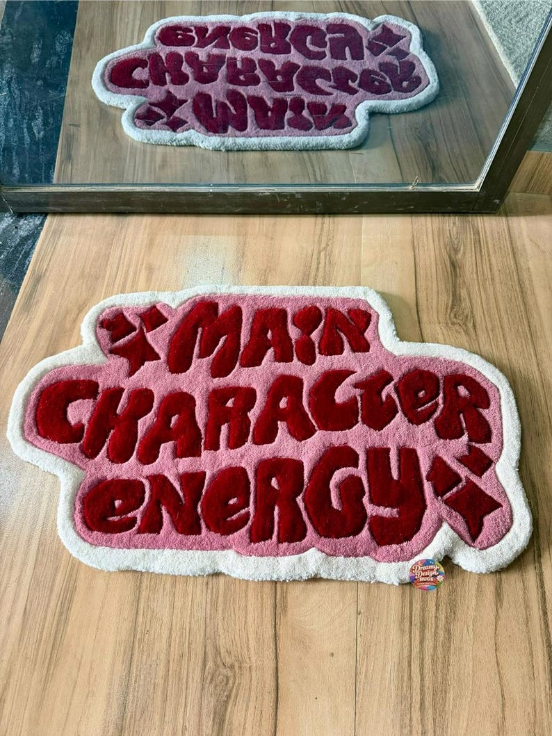 Hand Tufted Typography Rug: Main Character Energy Deco - Etsy