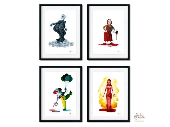 Stephen King Characters Set of 4 Printable Wall Art High | Etsy