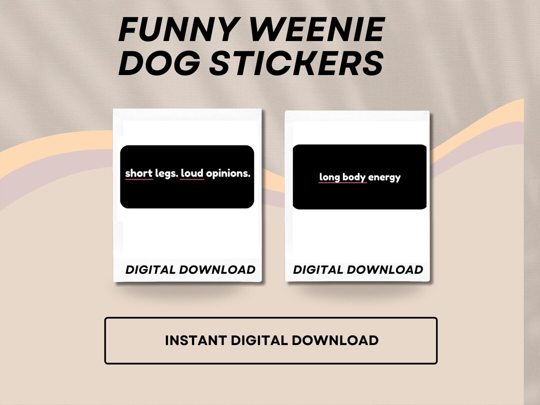 Lil Weens Club Digital Stickers | Funny Weenie Dog Stickers | Dachshund ...