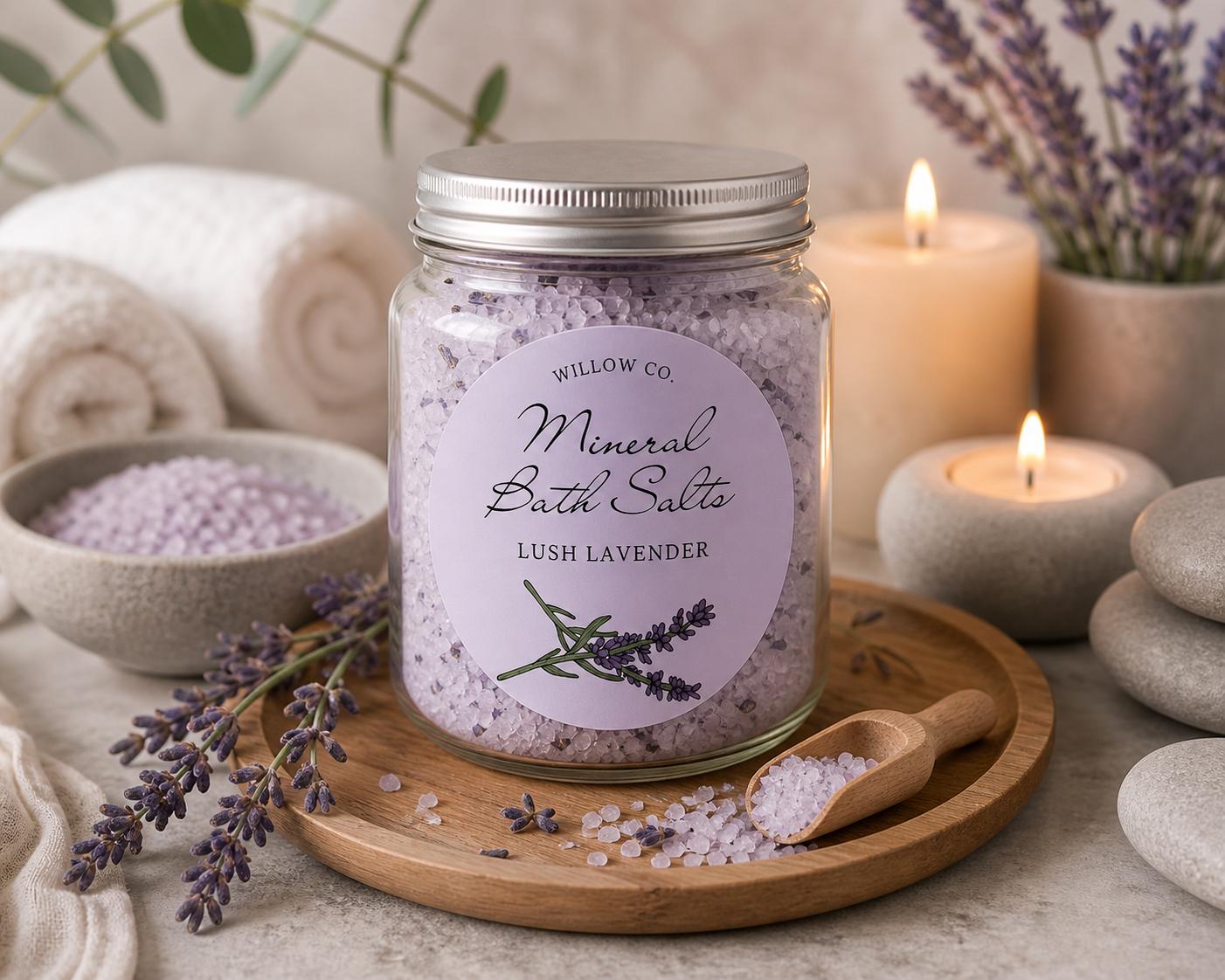 Bath Salt Label Template Canva | Editable Spa Label 2x2 & 4x4 ...