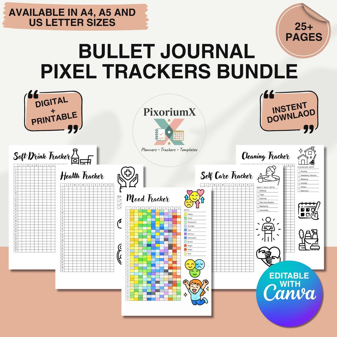 2026 Journal Pixel Tracker: 25+ Pages | Habit, Mood & Goal Planner ...