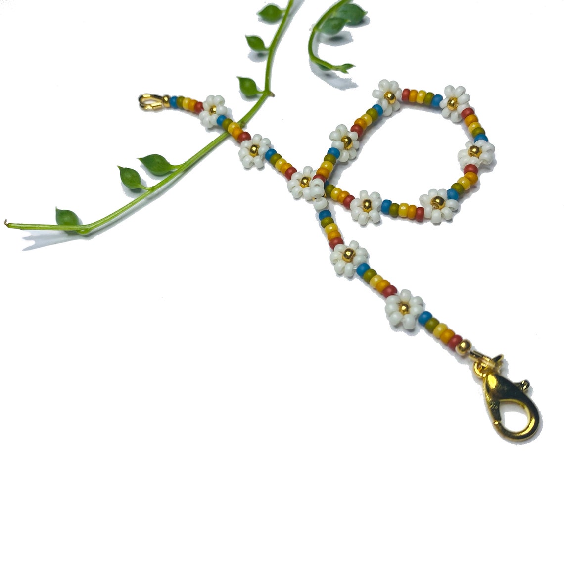 Pride Daisy Chain Seed Bead Bracelet or Anklet | Etsy