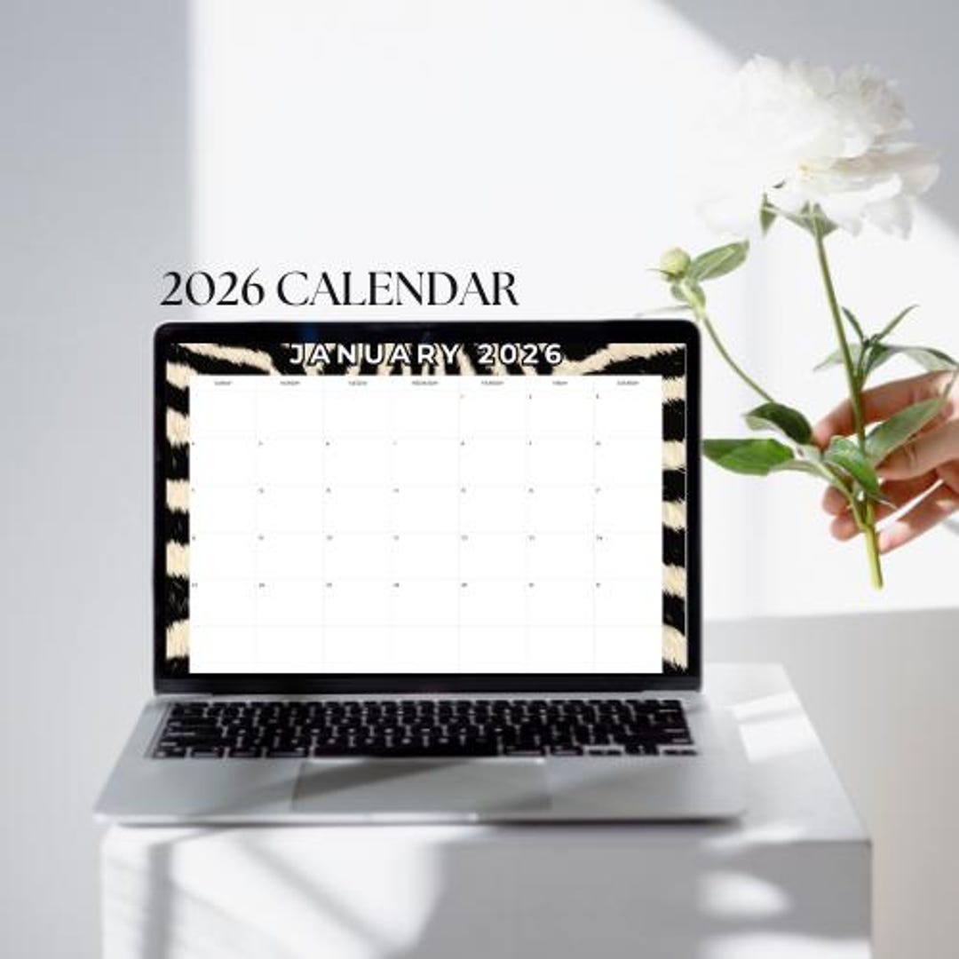 2026 Printable Animal Print Calendar | Eclectic Retro Wall Calendar ...