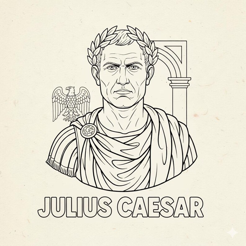 Historical Leaders Coloring Pages Bundle - Julius Caesar, Napoleon and ...