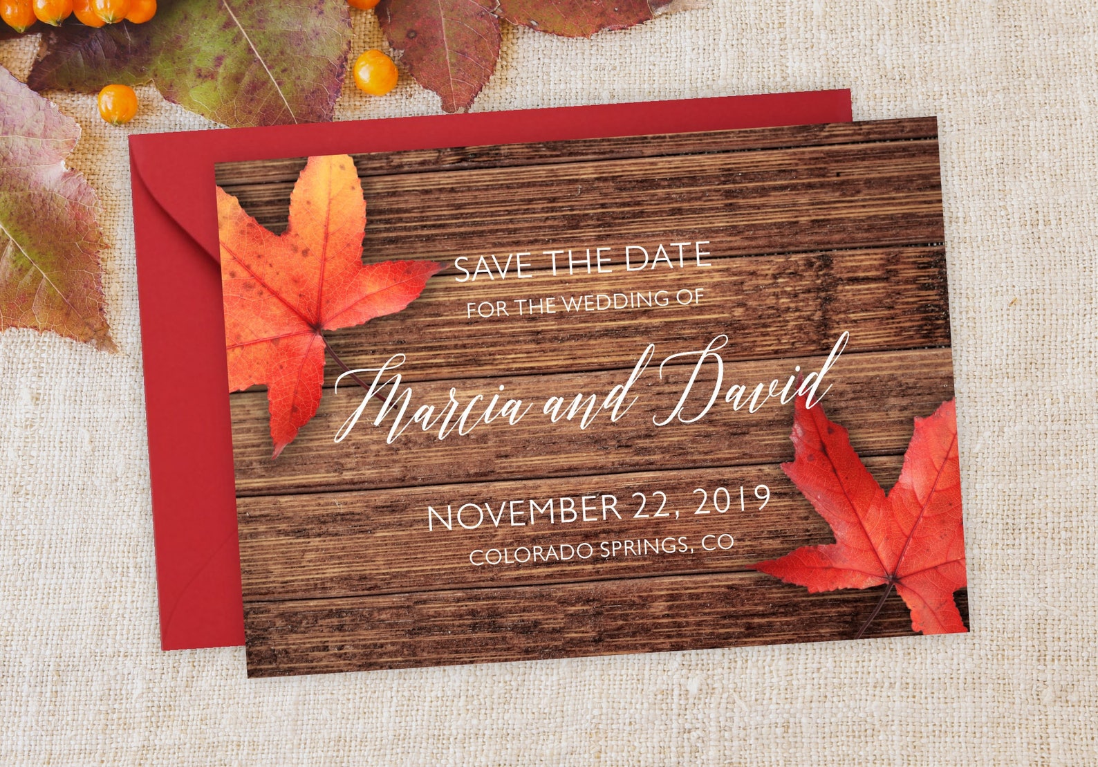 Autumn Wedding Save the Date Fall Save the Dates Wedding - Etsy