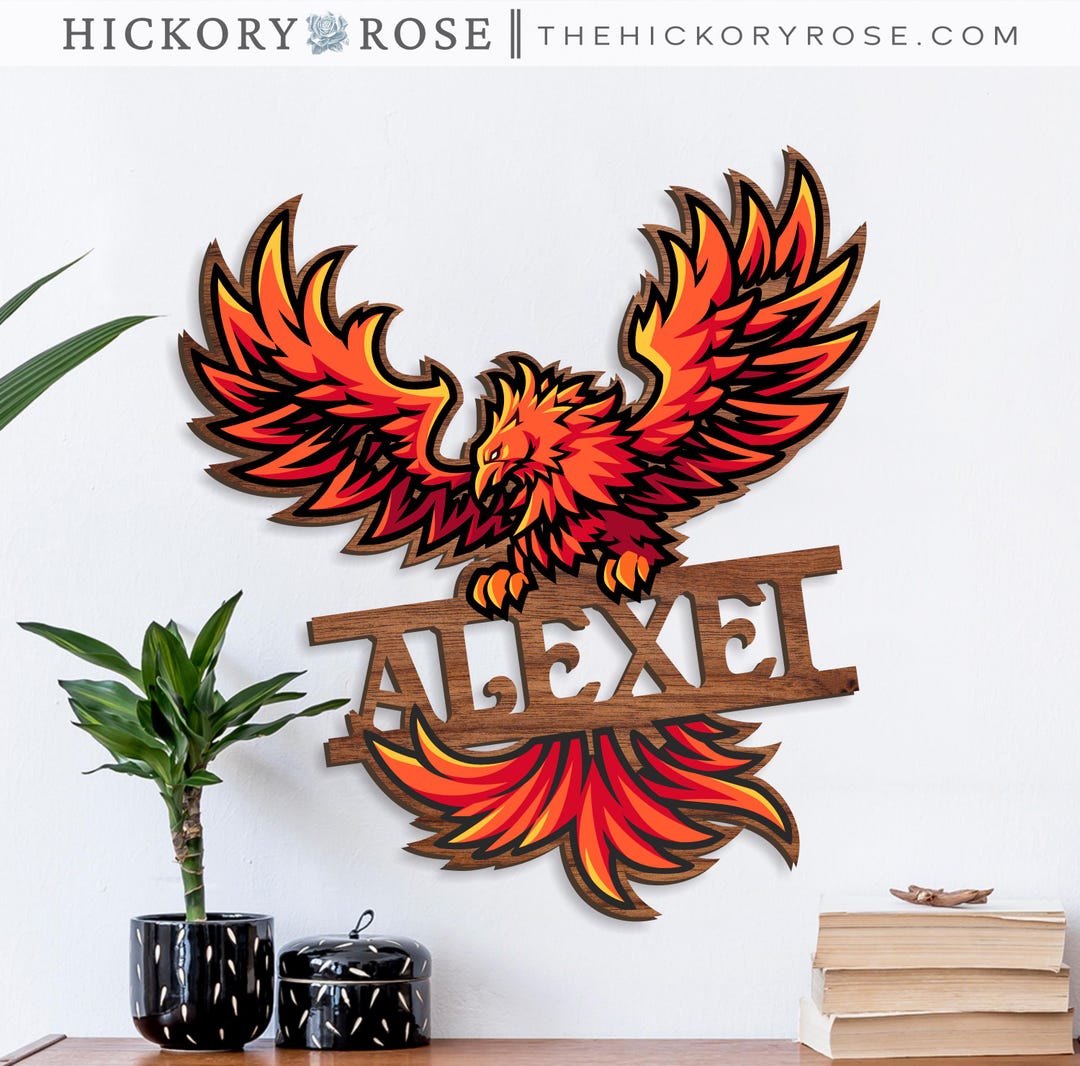Phoenix Name Sign | Wooden Name Cutout, Phoenix Themed Art ...