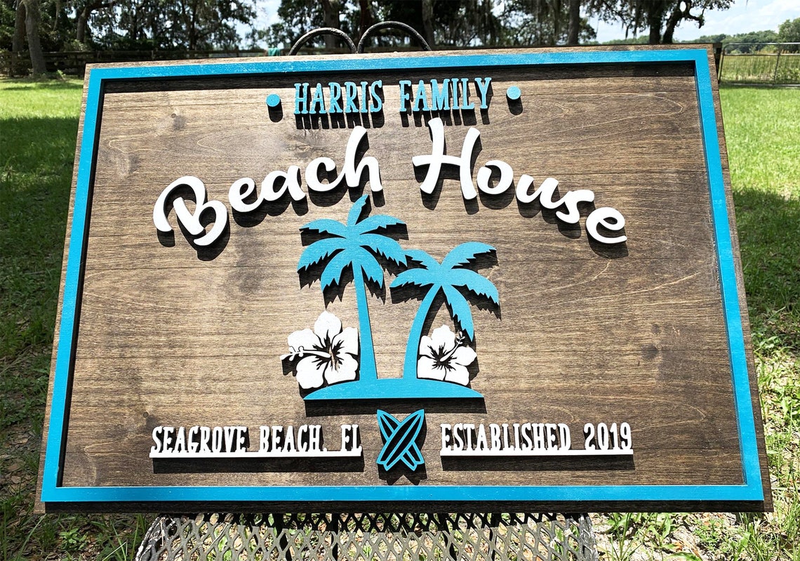 Beach House Sign, Housewarming Gifts, Beach Sign, Ocean Themed Home ...