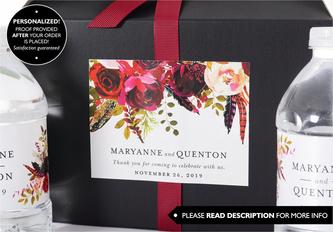 Floral Wedding Stickers - Custom Wedding Welcome Bag Stickers - Wedding ...