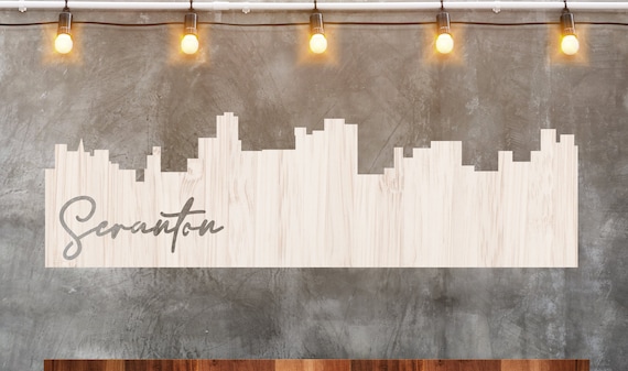 Scranton PA Wall Sign, City Skyline Wall Decor, Skyline Wall Art ...
