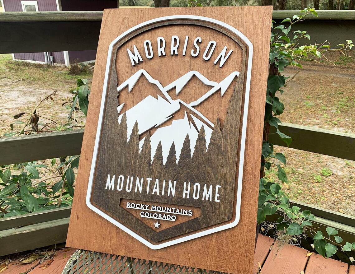 Mountain Home Sign Mountain Gift Rustic Home Decor Mountain | Etsy