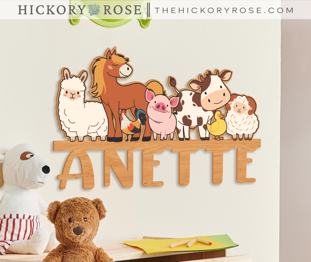Farm Animals Nursery Sign | Custom Laser Cut Name Sign, Barnyard ...