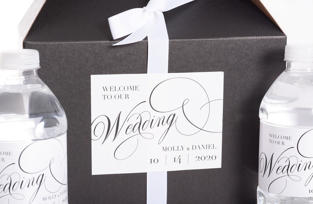Elegant Wedding Stickers - Wedding Welcome Bag Stickers - Wedding Box ...