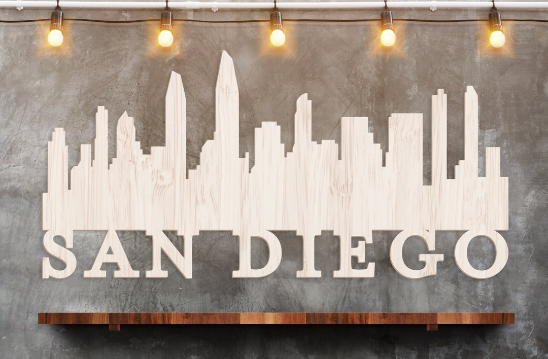 San Diego Wall Sign, City Skyline Wall Decor, California Wall Art, San ...