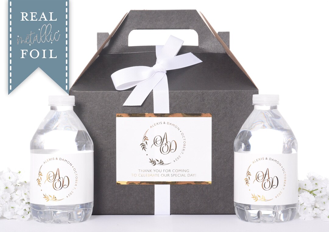 METALLIC FOIL Wedding Stickers, Wedding Favor Boxes, Elegant Wedding ...