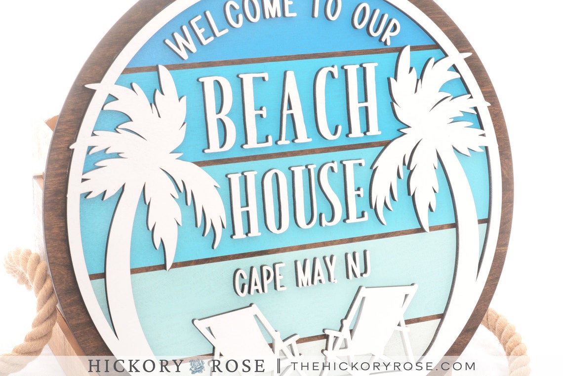 Custom Coastal Decor Sign, Personalized Family Name Sign, Beach House ...