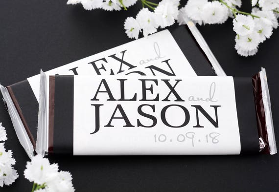 Wedding Candy Bar Wrappers - 25 Chocolate Bar WRAPPERS - Wedding ...