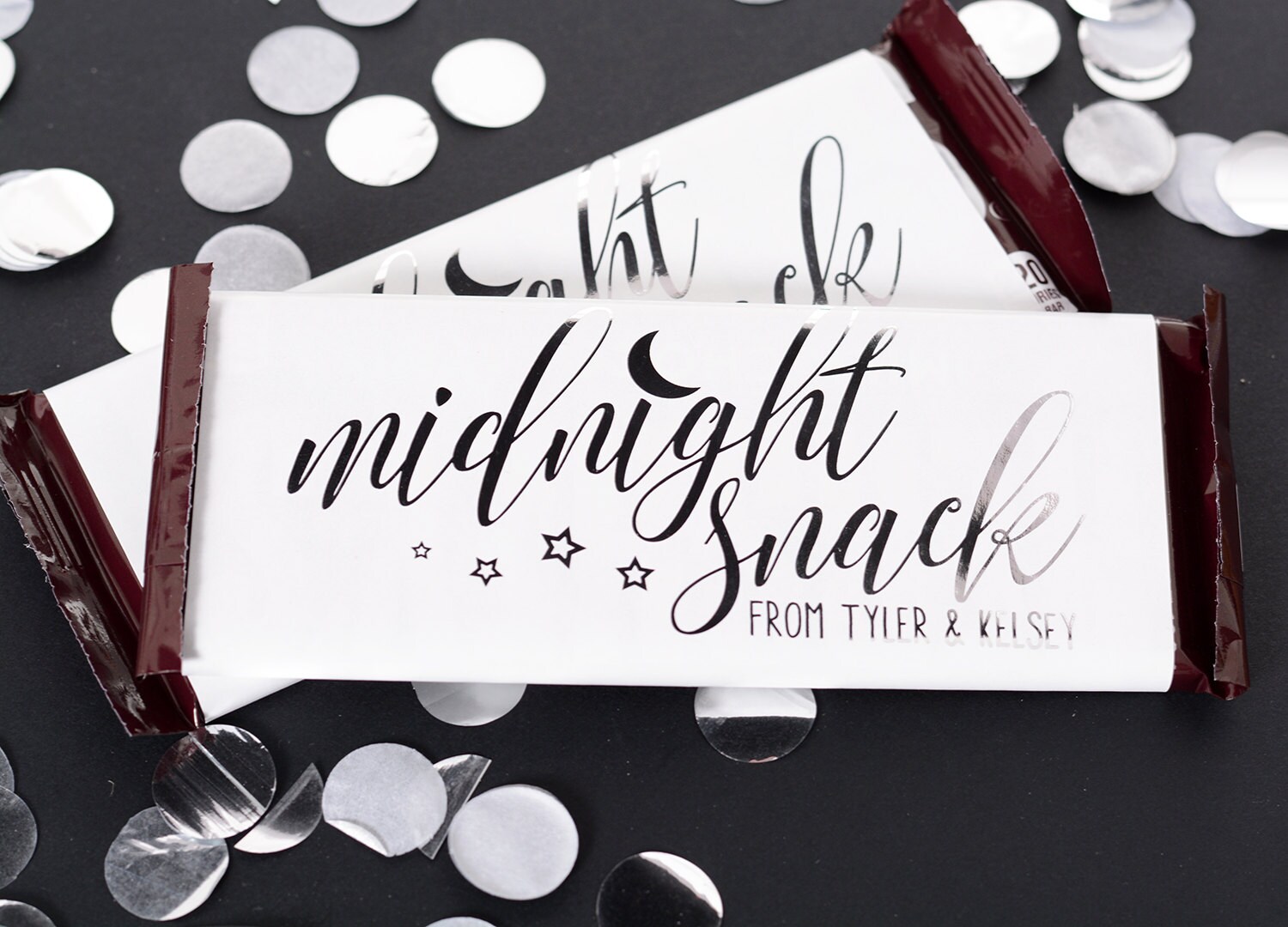 Wedding Candy Wrappers 25 Metallic Foil Chocolate Bar | Etsy