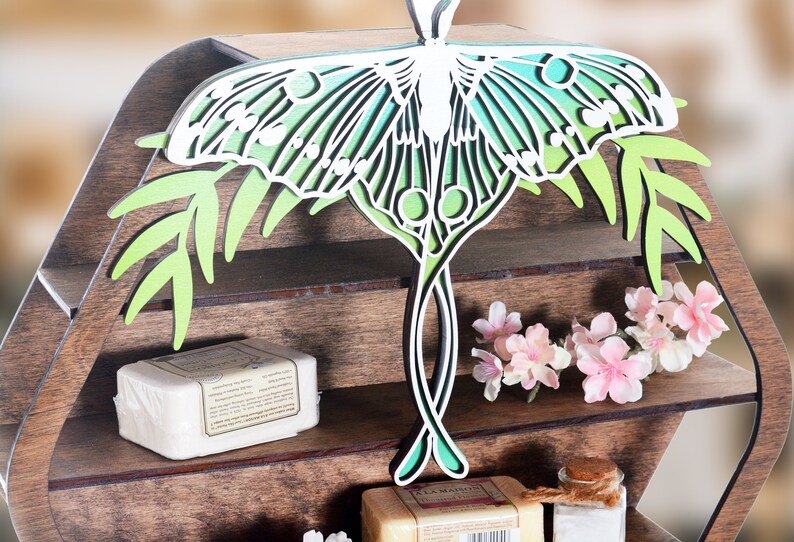 Wooden Luna Moth Wall Shelf Decorative Shelf Luna Moth - Etsy