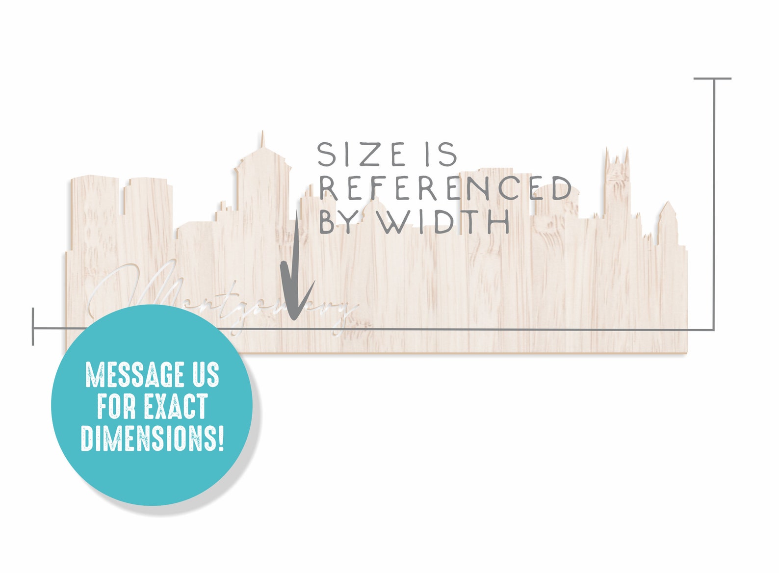 Montgomery Skyline Sign, Montgomery Skyline Cutout, Wooden Skyline Art ...