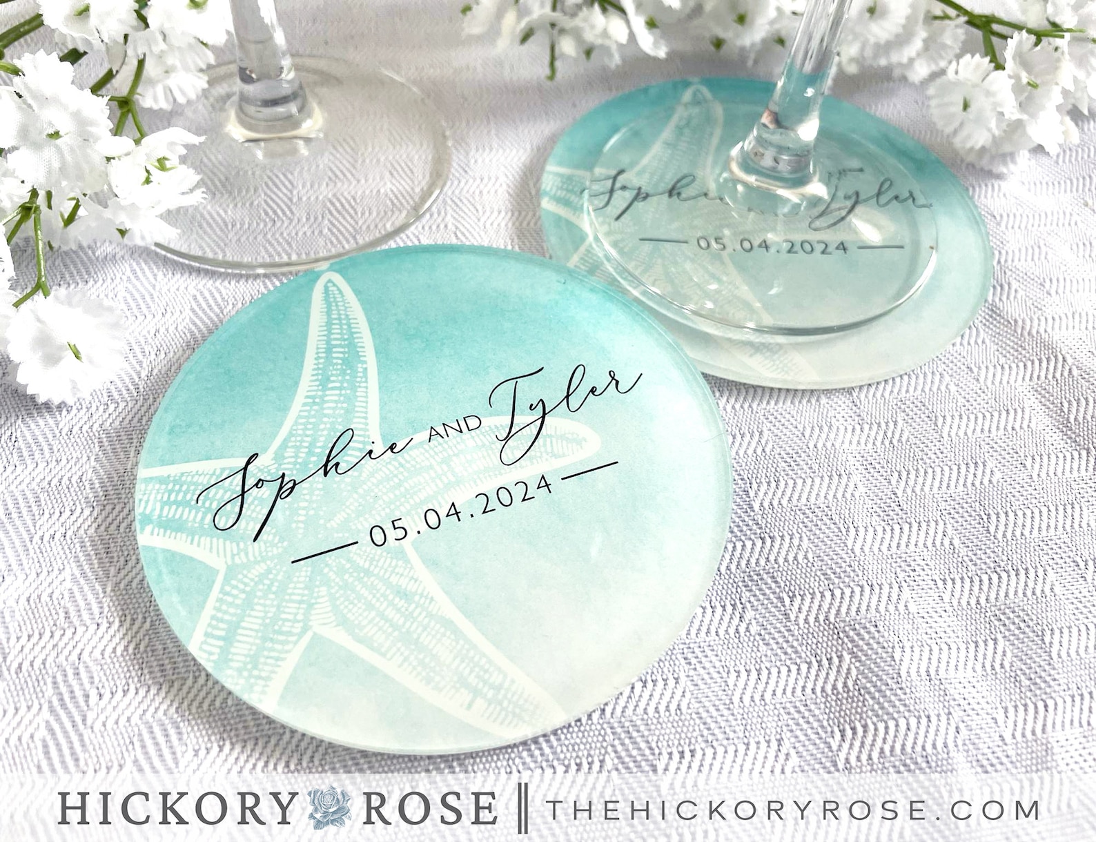Beach Wedding Coasters, Beach Wedding Decor, Clear Acrylic Coasters ...