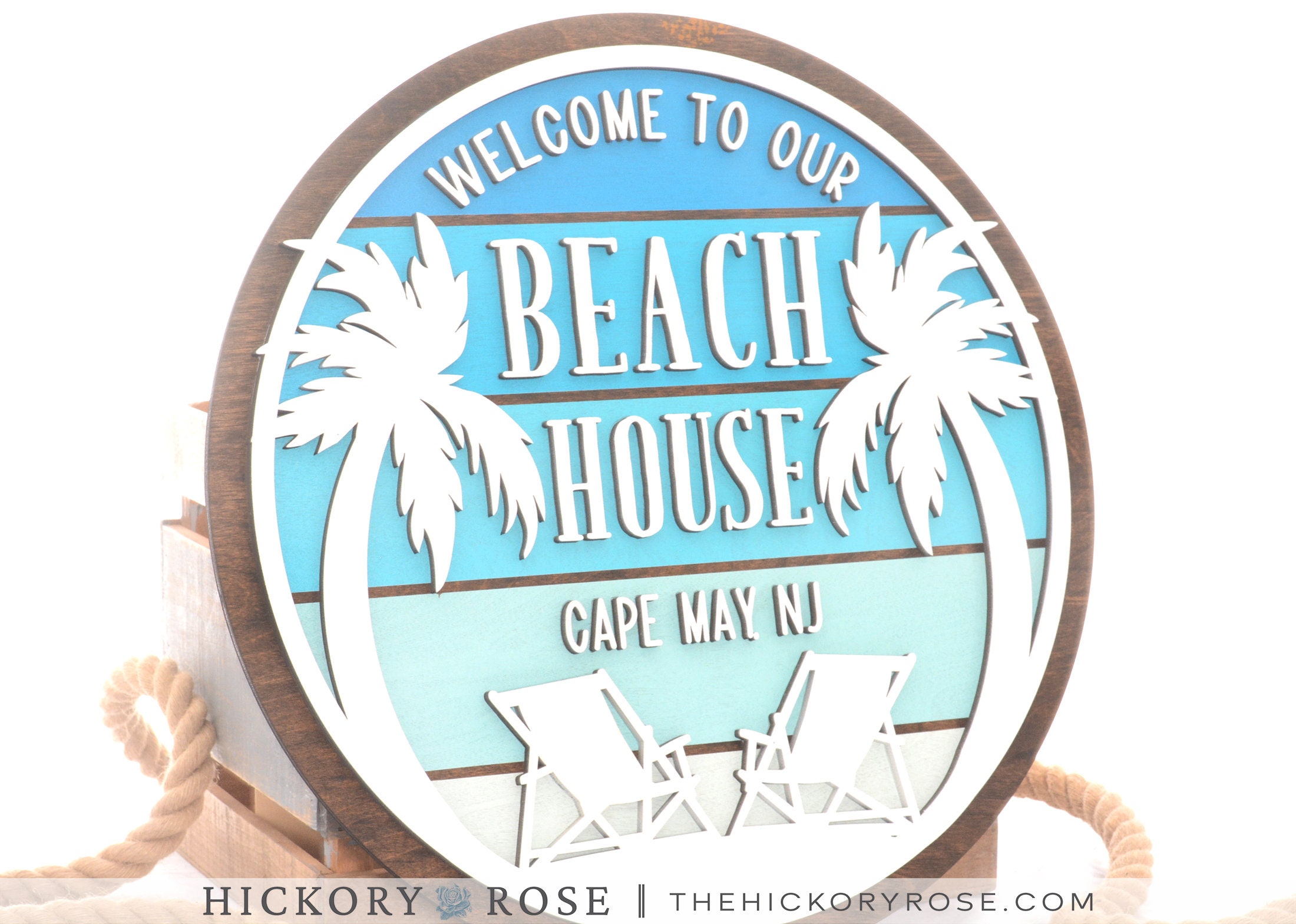 Custom Coastal Decor Sign, Personalized Family Name Sign, Beach House ...
