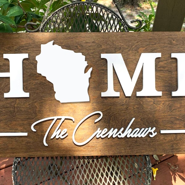 Wisconsin Home Sign - Etsy