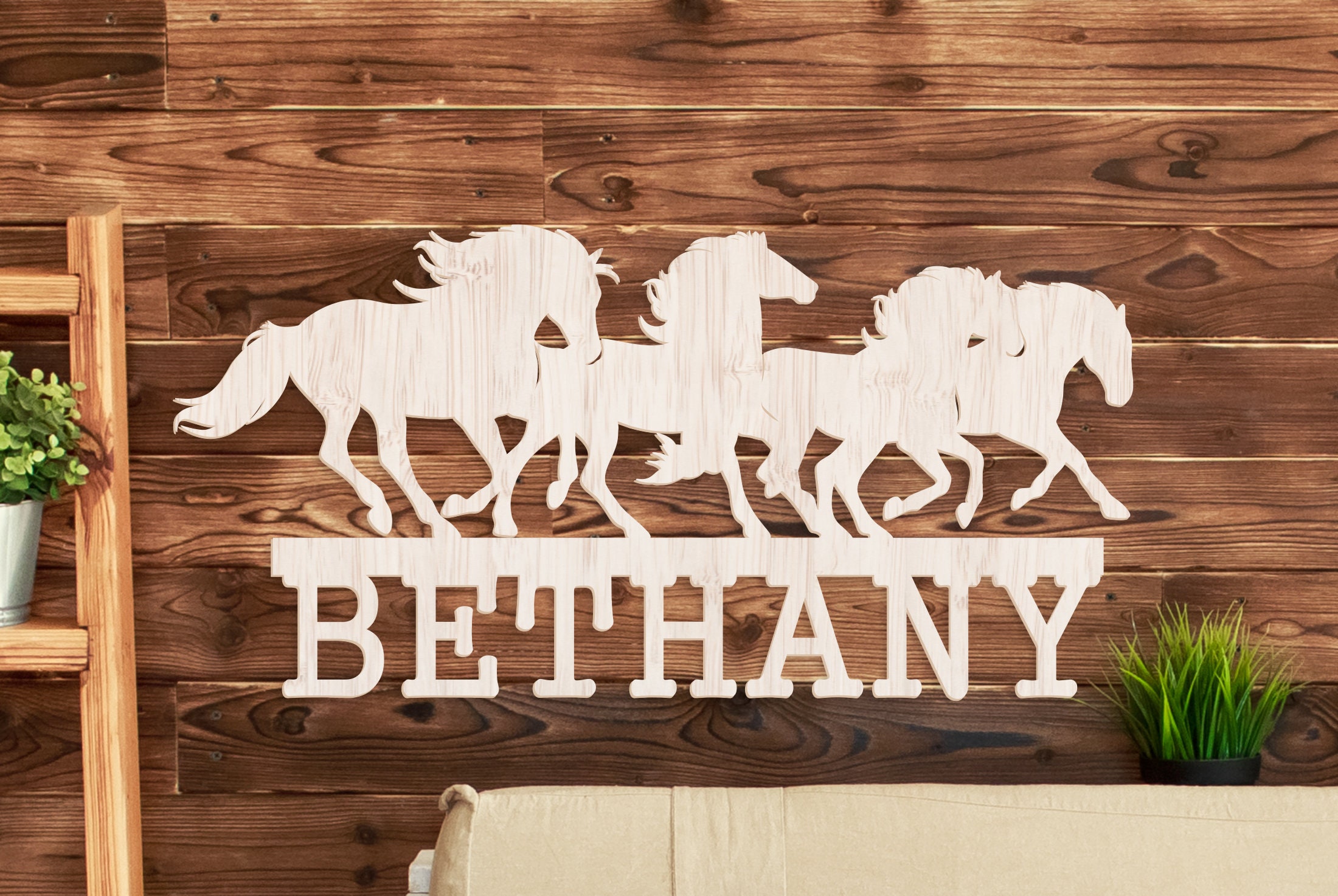 Custom Horse Name Sign Horse Herd Name Sign Wooden Name | Etsy