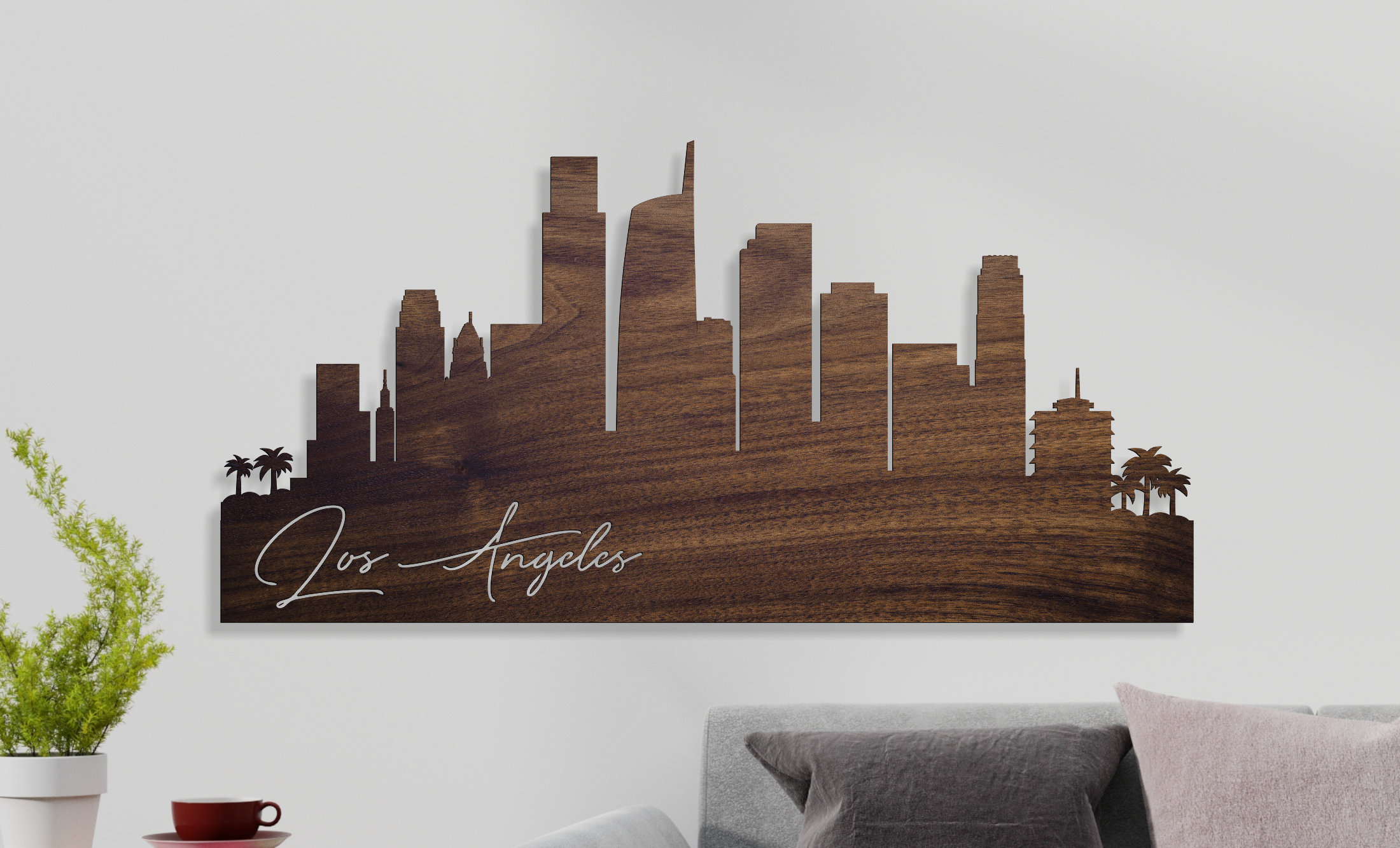 Los Angeles Wall Sign, City Skyline Wall Decor, LA Wall Art, City ...
