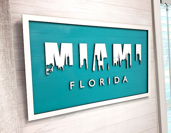 Miami FL Decor, Miami Wall Sign, Florida Home Decor, Florida Gifts ...