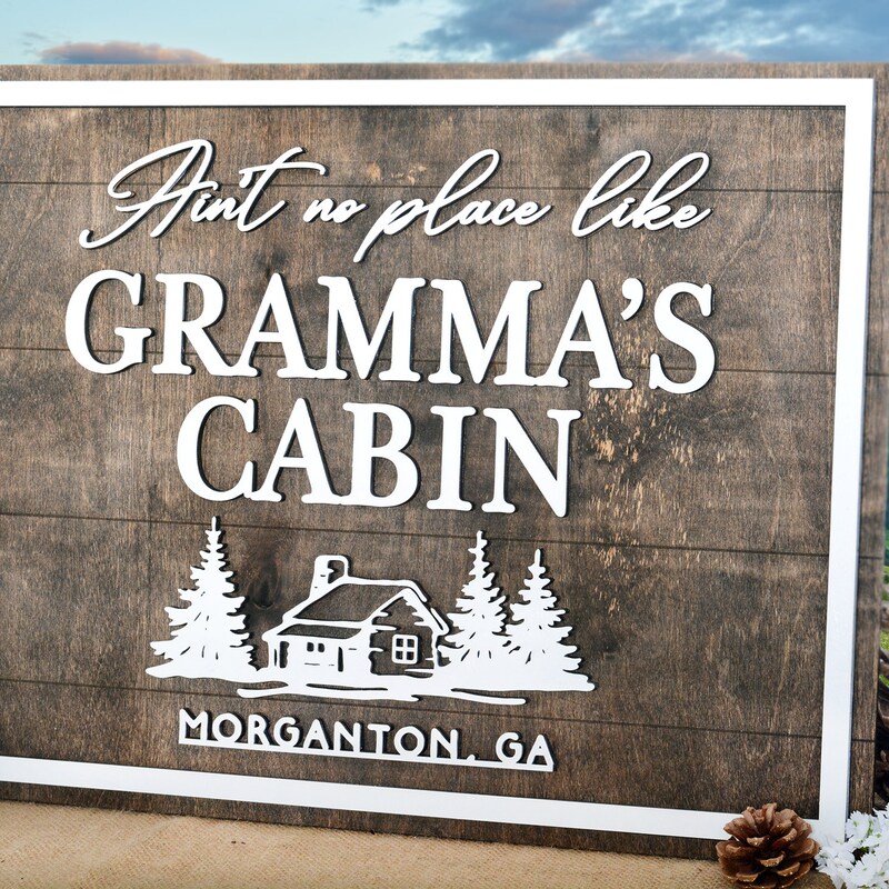 Wood Cabin Sign - Etsy
