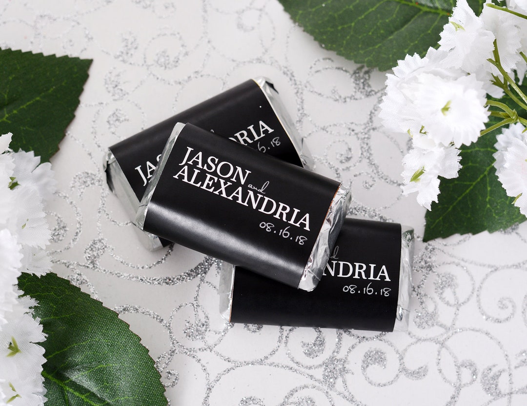 Custom Wedding Candy Labels - Mini Candy Wraps - Wedding Chocolate Bar ...