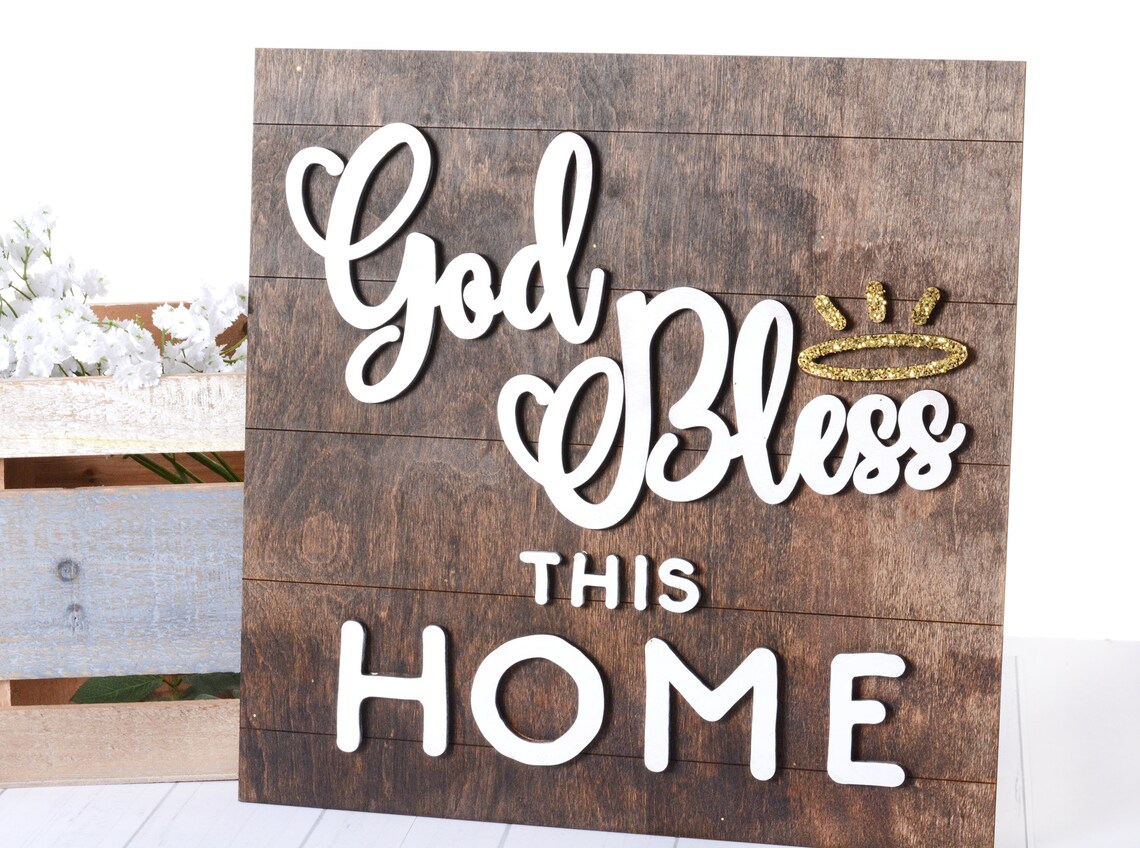 God Bless This Home Sign, God Bless Sign, Home Decor Sign, Christian ...