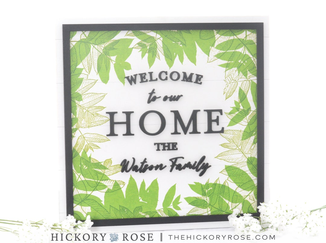 Custom Welcome Home Sign, Family Name Sign, Laser Cut Wood Sign, Custom ...